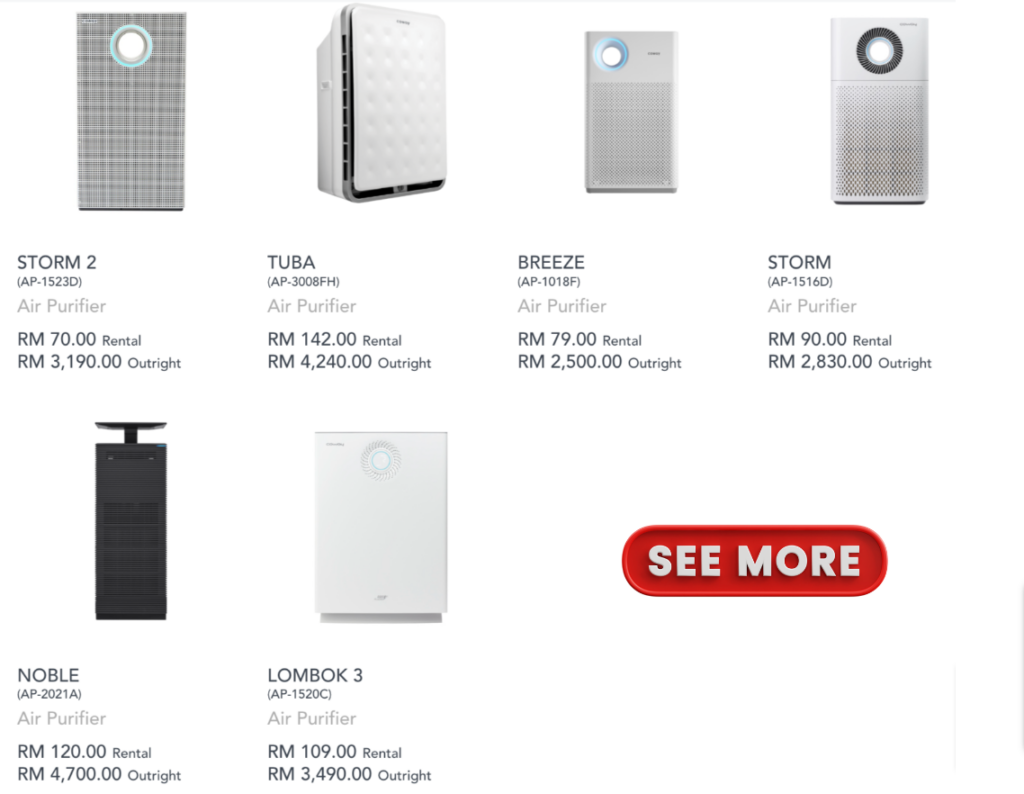 Penapis Udara Coway | Storm Coway | Official Coway